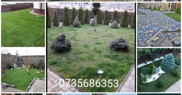 Amenajez grădini cu gazon plante ornamentale piatra de munte 64398