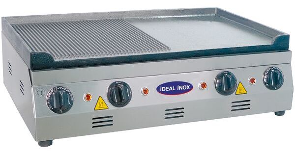 Gratar fonta, Ideal Inox, placa neteda si striata, electric, 70 cm 66116