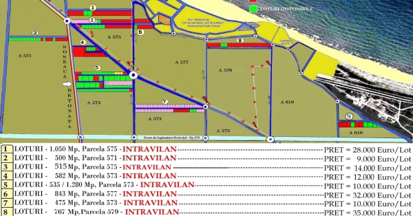 Terenuri Plaja Corbu, Oferte Actualizate 2020 in Plan Parcelar 21718
